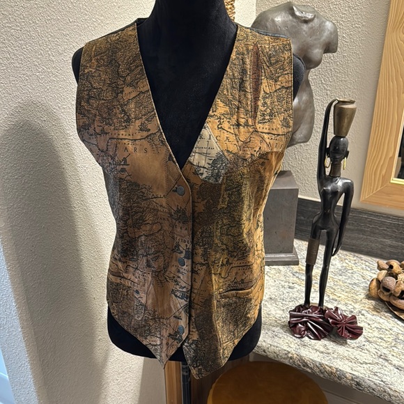 The Legend Goes On | Suits & Blazers | Vintage Map Print Vest | Poshmark